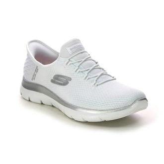 Skechers Baskets Summits Diamond Dream pour Femme, Blanc argent&eacute;, 4.5 UK Wide