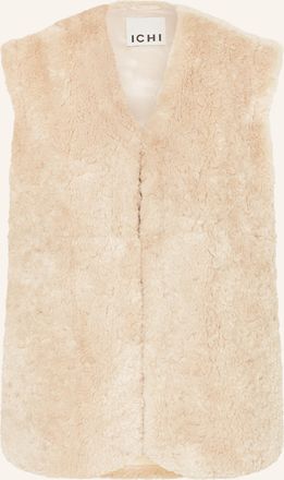 Ichi Kunstfell-Weste Ihhizala beige