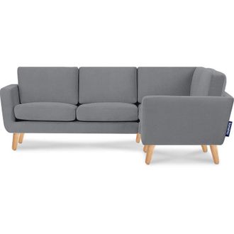 Konsimo Ecksofa rechts mit Armlehnen tagio, Grau, Stoff, Scandinavian, 220x80x181cm - Konsimo
