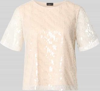 s.Oliver Black Label Regular Fit T-Shirt mit Paillettenbesatz