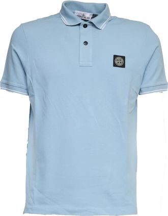 Stone Island Homme, Tops, Bleu, Taille: XL Polo Logo en Coton