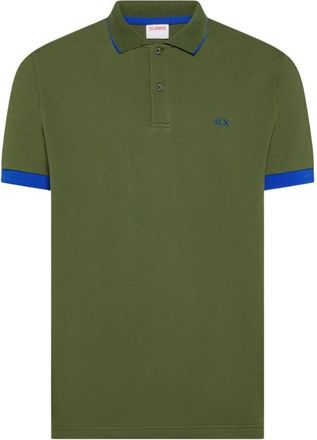 Sun 68 Homme, Tops, Vert, Taille: XL Polo Small Stripe Fluo