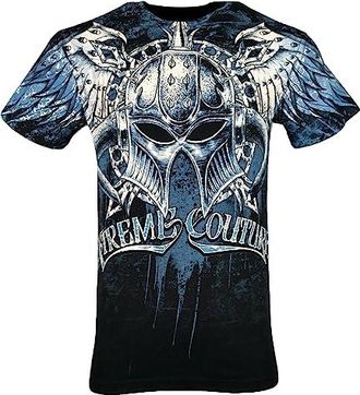 Xtreme Couture par Affliction Hommes T-Shirt Dealer Biker Noir MMA Gym S-4X $40, bleu marine, Taille L