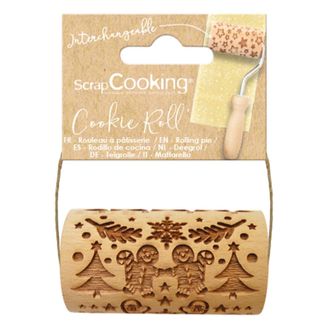 ScrapCooking SCRAP COOKING - 5305 Mini Holz Roller Lebkuchenmann - Gepr&auml;gte Pr&auml;gung Pr&auml;gung Abdr&uuml;cke Dekoration Form f&uuml;r Kekse, Sand, Pl&auml;tzchen
