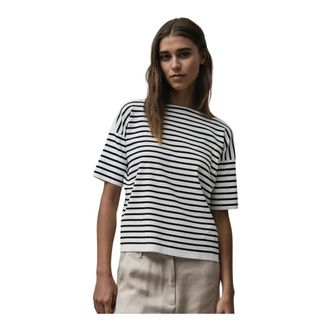 Roberto Collina Gestreiftes Oversized Baumwoll-T-Shirt - - Tops - Damen - Mehrfarbig - S