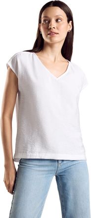 Street One Damen A344891 Top mit V-Ausschnitt, White, 36