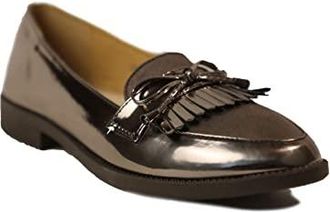 Primtex Mocassins Femme en Simili Cuir Verni - Chaussures Plates Elégantes et Confortables Intérieur Cuir avec Franges et Noeud