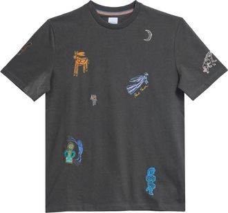 Paul Smith Homme, Tops, Gris, Taille: XL T-shirt Ricamo Animaletto