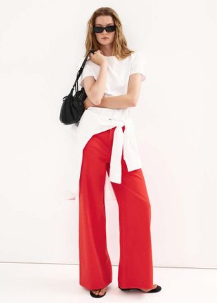 Mango Jean large taille normale rouge - Femme - 32 - MANGO