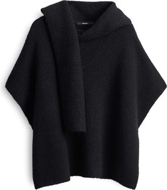 someday Damen Poncho/Cape | BOLANA mit angeschnittenen Schaldetail black, 0