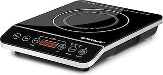 G3Ferrari G10061 Plaque à Induction Seul Énergie, 2000 W, Verre Tempéré, Noir/Gris Acier