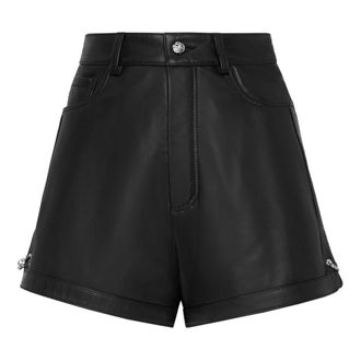 Philipp Plein Femme, Shorts, Noir, Taille: 44 FR Leather Shorts