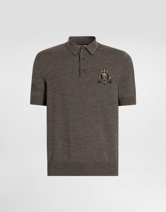 Dolce & Gabbana Virgin Wool Polo Shirt - Mann Strickwaren Grau 48