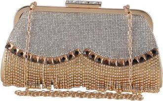 SOLUSTRE Sac Pochette Soirée Élégant Doré pour Femme Sac à Main Banquet Multifonction Pochette Luxe Portable pour Téléphone et Petits Objets Accessoire Chic po