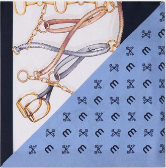 Maje Foulard En Soie &Agrave; Motifs &Eacute;questres - Bleu - Maje