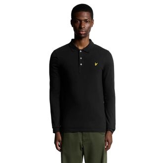 Lyle & Scott Poloshirt f&uuml;r Herren, Mit Markenzeichen, Lang&auml;rmlig (Samtschwarz)
