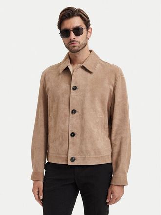 HUGO BOSS Lederjacke Ligor 50564061 Beige Regular Fit
