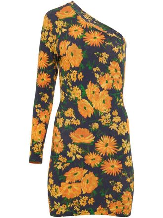 Balenciaga robe &agrave; fleurs imprim&eacute;es - Jaune