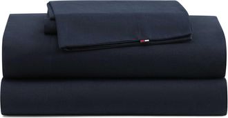 Tommy Hilfiger King-Bettlaken, feuchtigkeitsableitende Baumwoll-Bettwäsche mit passendem Kissenbezug, leichtes Bettwäsche-Set, Tiefe Taschen, Öko-Tex-Zertifiziert (P