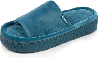 Isotoner Chaussons pantoufles Mules ouvertes femme, 38 EU, bleucanard