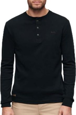 Superdry Vle Mid Weight L/S Henley T9-Pull Top (M), Noir, XXL Homme