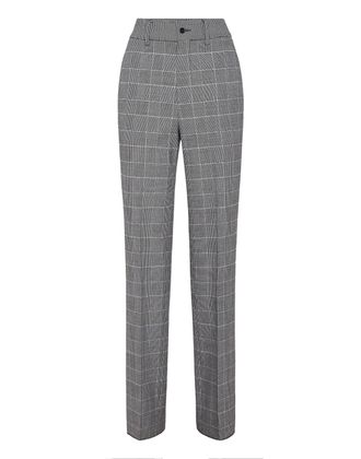 Philipp Plein Long Straight Trousers Prince Of Wales