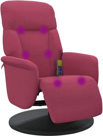 vidaXL Massagesessel mit Fu&szlig;teil Weinrot Samt Vidaxl