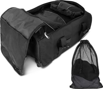 Normani Reisetasche mit Rucksackfunktion - Reisetrolley und Rucksack in Einem mit 5 passenden Kleidertaschen Schwarz 60 Liter