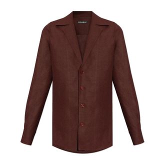 Dolce & Gabbana Homme, Chemises, Rouge, Taille: 2XL Chemise en lin