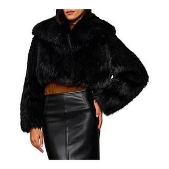 Patrizia Pepe Giubbotto corto in tessuto sintetico - Femme - Vestes - Noir - Taille: 40 FR