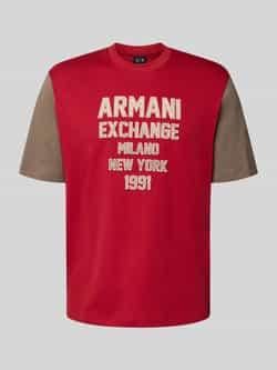 A|X Armani Exchange T-Shirt mit Label-Stitching und Rundhalsausschnitt