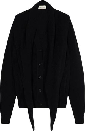 Blumarine Cardigan en laine avec cape - Femme - Pulls - Noir - Taille: 36 FR