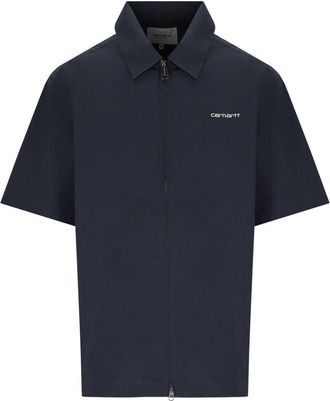Carhartt Work in Progress CHEMISE S/S POSTAL ZIP BLEUE CARHARTT WIP