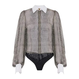 Elisabetta Franchi Femme, Tops, Multicolore, Taille: 38 FR Body Pitone Colletto
