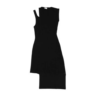 Courr&egrave;ges Oblique Rib Dress - - Dresses - Damen - Schwarzk - S