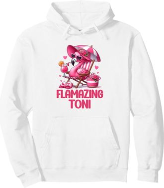 BDAZ Flamazing Toni Pink Flamingo Tropical Beach Trip Damen Pullover Hoodie