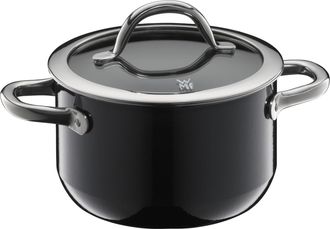 WMF Fusiontec Inspire Kochtopf klein 16 cm Glasdeckel, Fleischtopf Induktion, 1,3l, kleiner Topf Kochtopf klein, High-Tech Keramik, kratzfest, unbeschicht