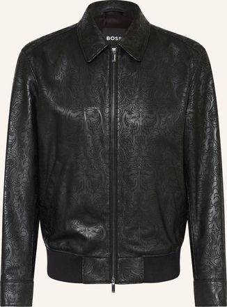 HUGO BOSS Lederblouson Yuze schwarz
