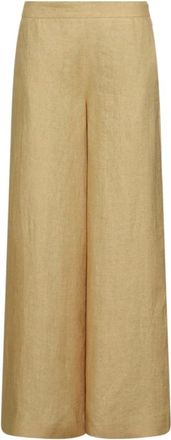 Marella Femme, Pantalons, Beige, Taille: 44 FR Pantalon Large en Lin