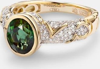 Marina B Ring Ondine aus 18kt Gelbgold mit Diamanten und Turmalin