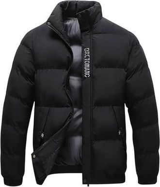Generic Veste dhiver pour homme - Coupe-vent - Chaude - Col montant - Veste dext&eacute;rieur unie - Veste rembourr&eacute;e confortable - Veste de travail l&eacute;g&egrave;re - Veste s
