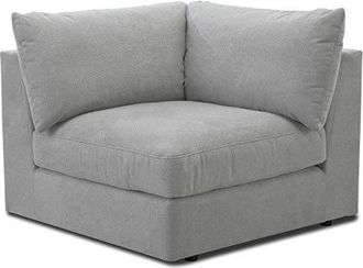 Cavadore Sofa-Modul Fiona Spitzecke / Ecke für Wohnlandschaft oder XXL-Sessel / 107 x 90 x 107 / Webstoff hellgrau