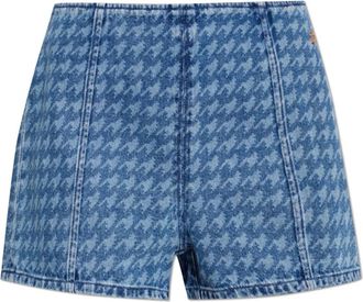 Perfect Moment Femme, Shorts, Bleu, Taille: 40 FR Houndstooth Pattern Denim Shorts