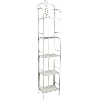 Milani Home Regal 5 antike weiße Stahlregale Cinzia