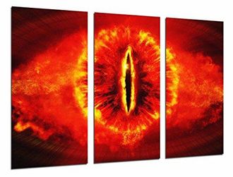 Cuadros C&aacute;mara Wandbild - Herr der Ringe, Auge des Feuers, Sauron, 97 x 62 cm, Holzdruck - XXL Format - Kunstdruck, ref.26583