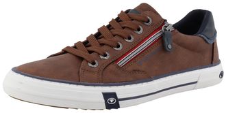Tom Tailor Sneaker TOM TAILOR, Herren, Gr. 42, braun, Lederimitat, Schuhe Sneaker, Freizeitschuh, Halbschuh, Schn&uuml;rschuh mit Au&szlig;en-Rei&szlig;verschluss
