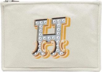 Herm&egrave;s Pochette en toile Pre-owned - Femme - Pre-owned - Beige - Taille: ONE Size