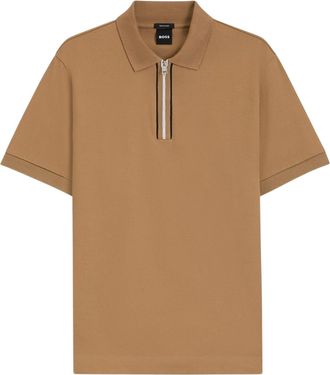 HUGO BOSS Poloshirt f&uuml;r Herren, kurz&auml;rmlig (Mittelbeige)