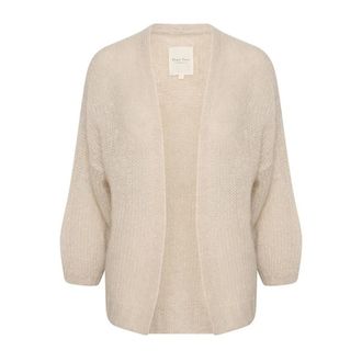 Part Two Wei&szlig;kappe Graue Strickjacke - - Knitwear - Damen - Beige - 2XL