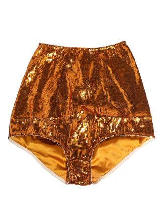 Dolce & Gabbana Womens Orange Sequin Nylon High Waist Girdle Underwear Clothing